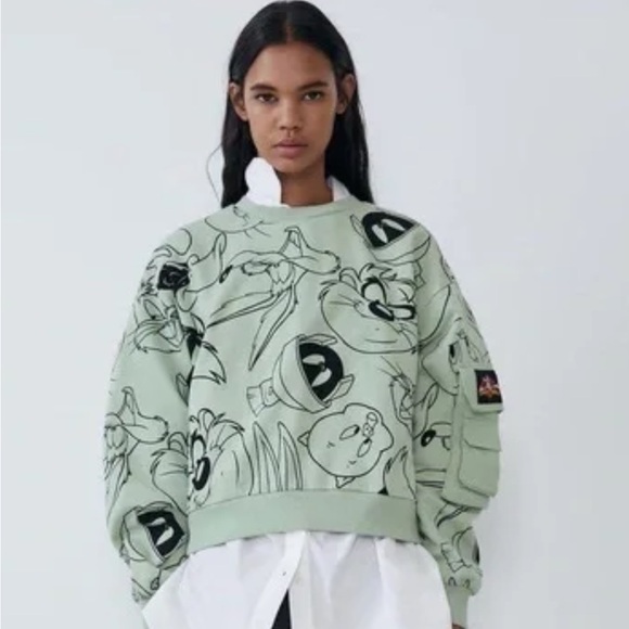 Zara | Dresses | Zara Looney Tunes Print Sweater Sz M | Poshmark